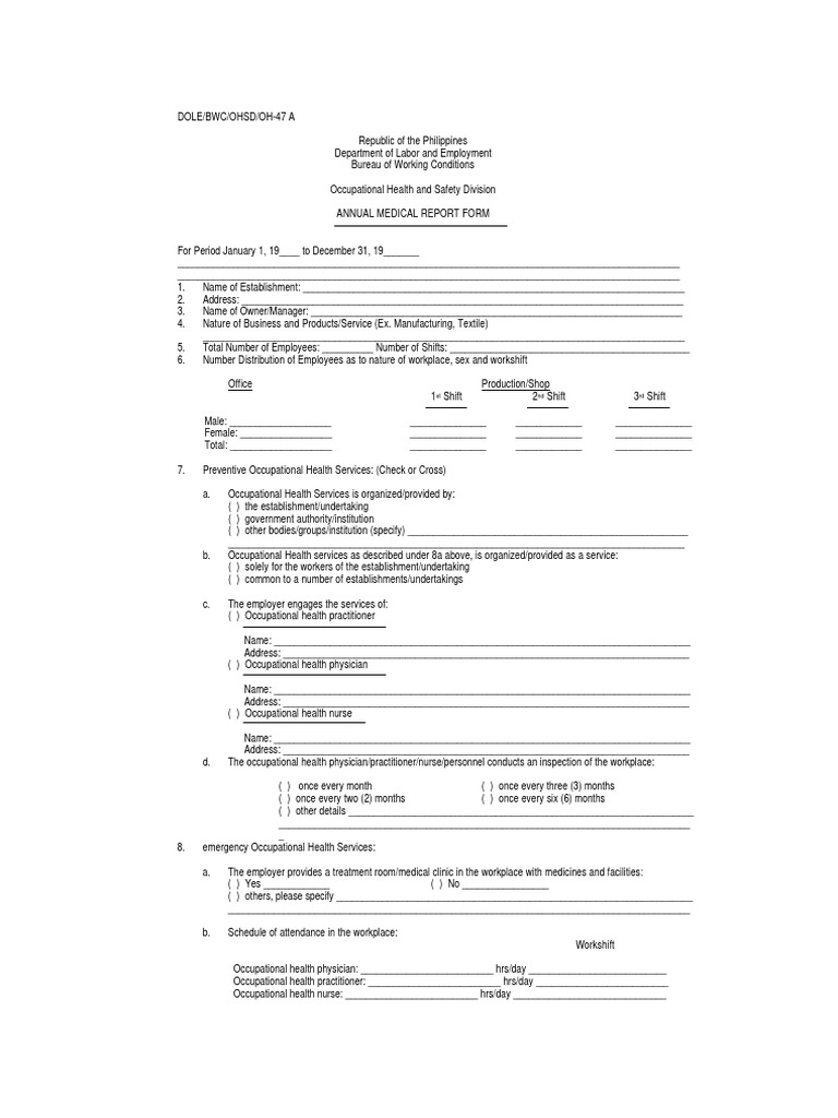 Amr | PDF | Physical Examination | Occupational Safety And Health