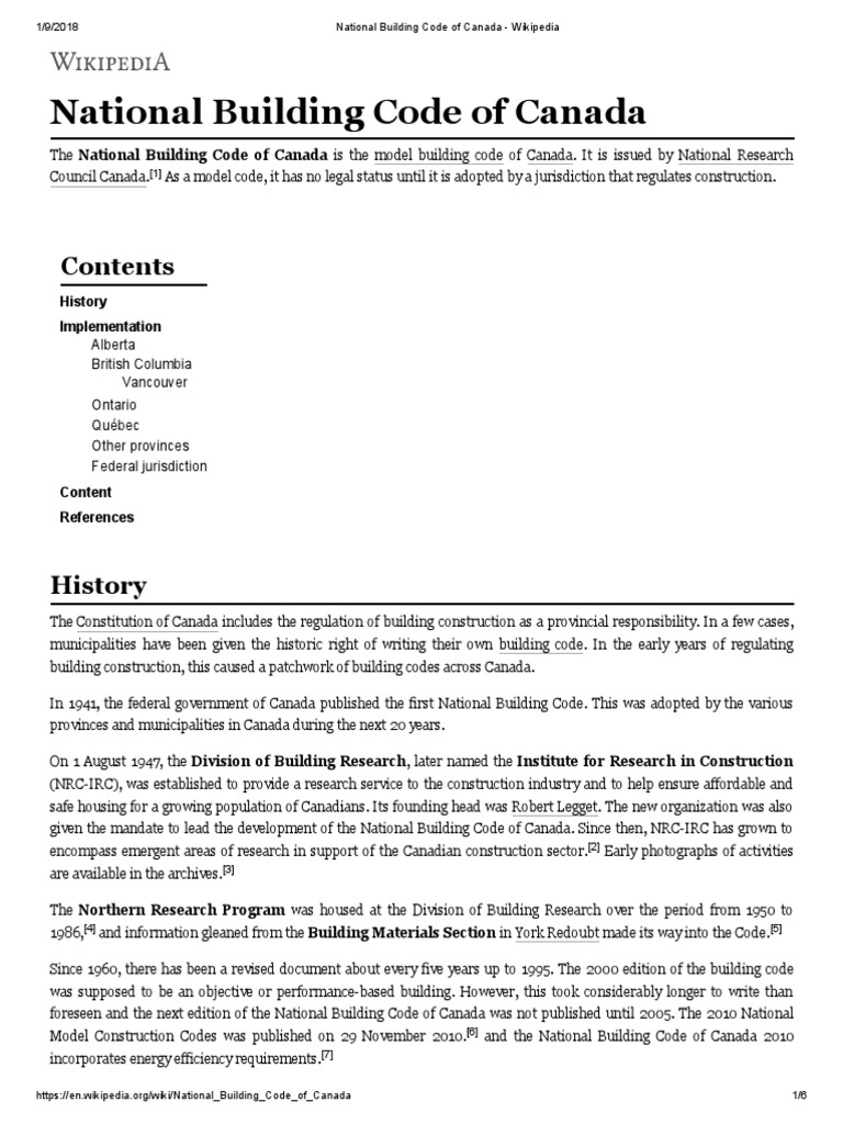 National Building Code of Canada | PDF | Government Information ...