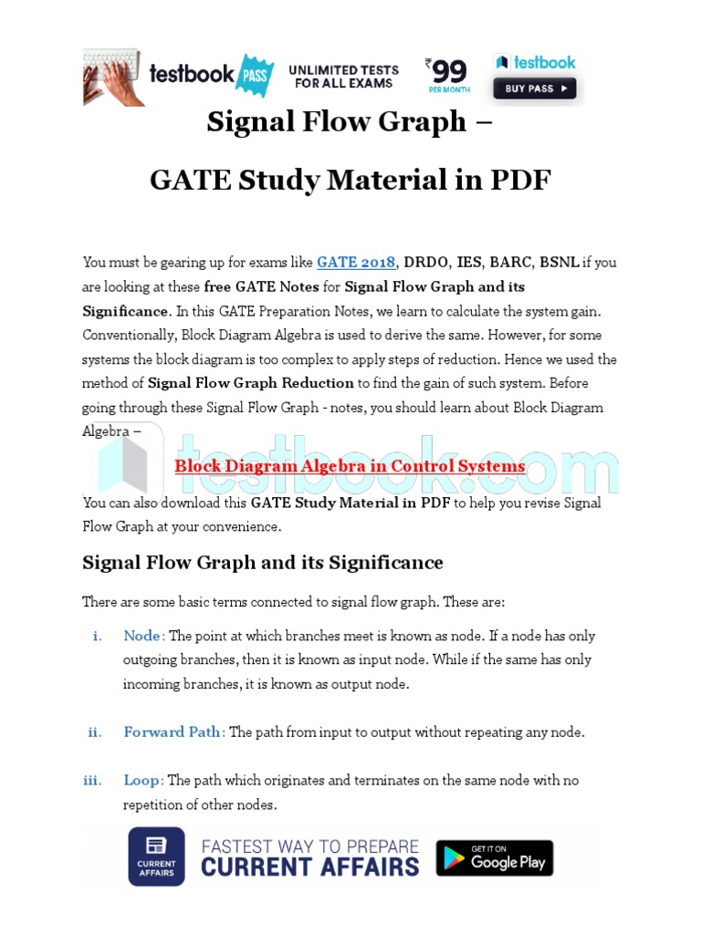 Signal Flow Graph - GATE Study Material in PDF | PDF | Mathematical ...