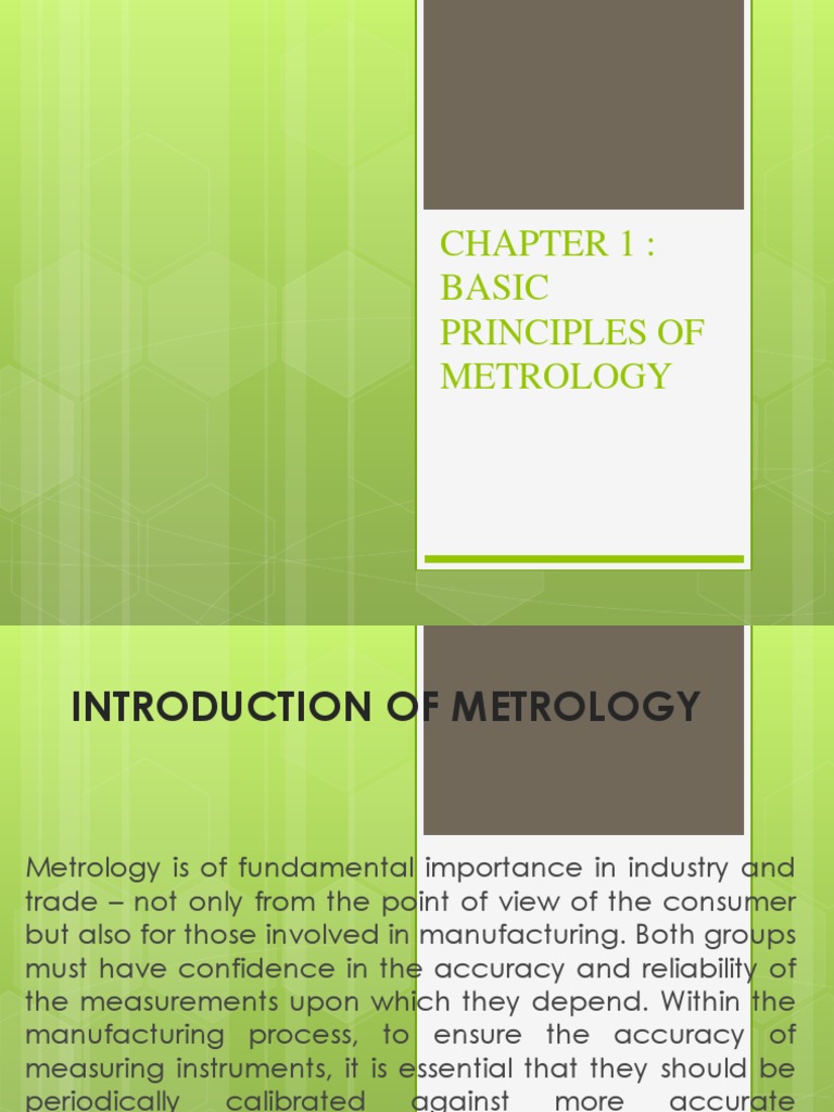 Chapter 1 Introduction of Metrology | Download Free PDF | Metrology | Measurement