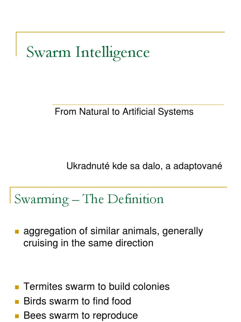 Swarm Intelligence: From Natural To Artificial Systems | PDF ...