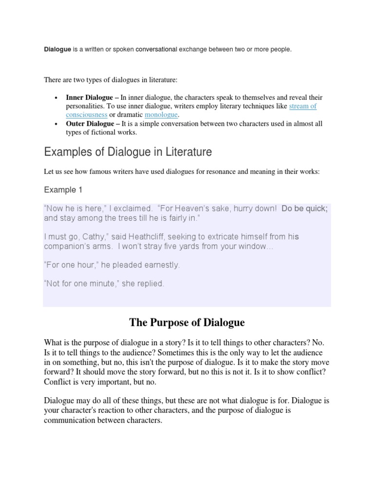 Examples of Dialogue in Literature | PDF | Dialogue | Ideologies