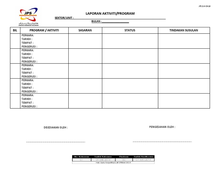 Format Laporan Aktiviti - Program | PDF