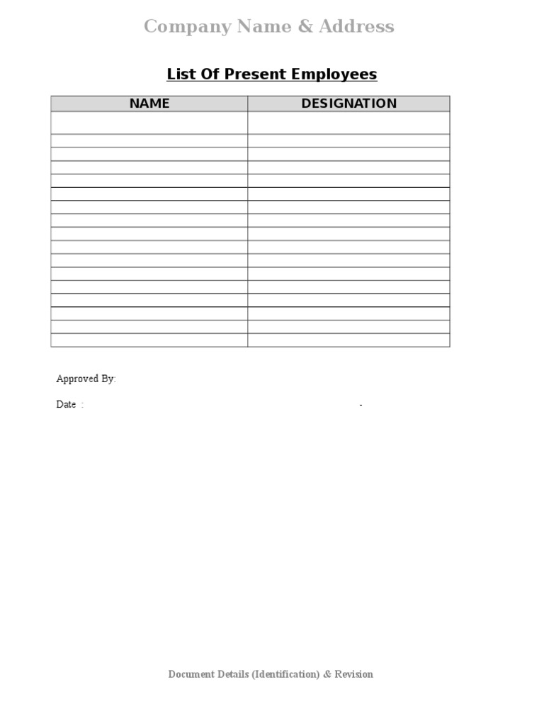 HR 02-Employee List | PDF