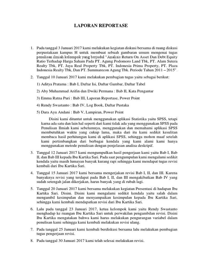 Laporan Reportase | PDF