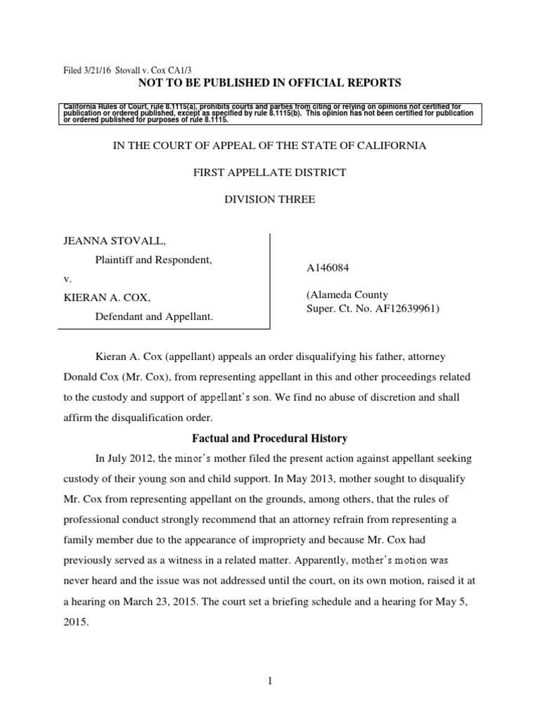 Attorney Disqualified in Custody Case | PDF | Appeal | Witness