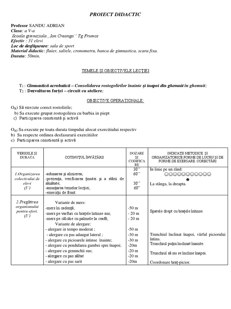 6 Plan de Lectie CL 5 | PDF