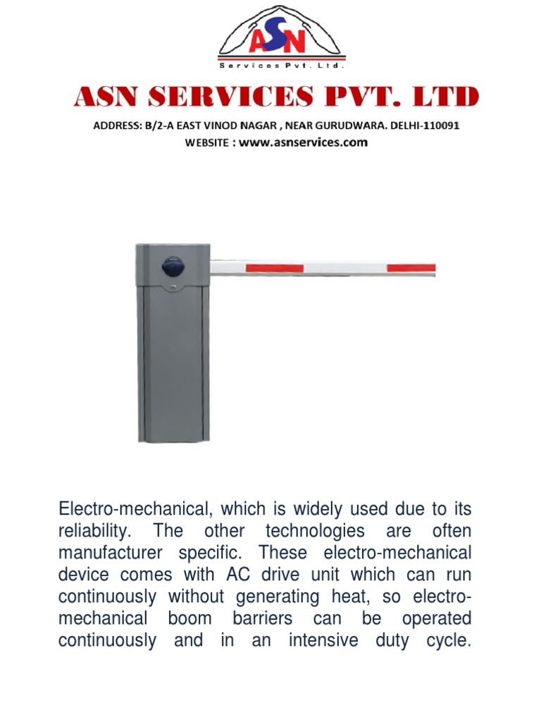 Boom Barrier Technical Details | PDF | Remote Control | Electrical ...