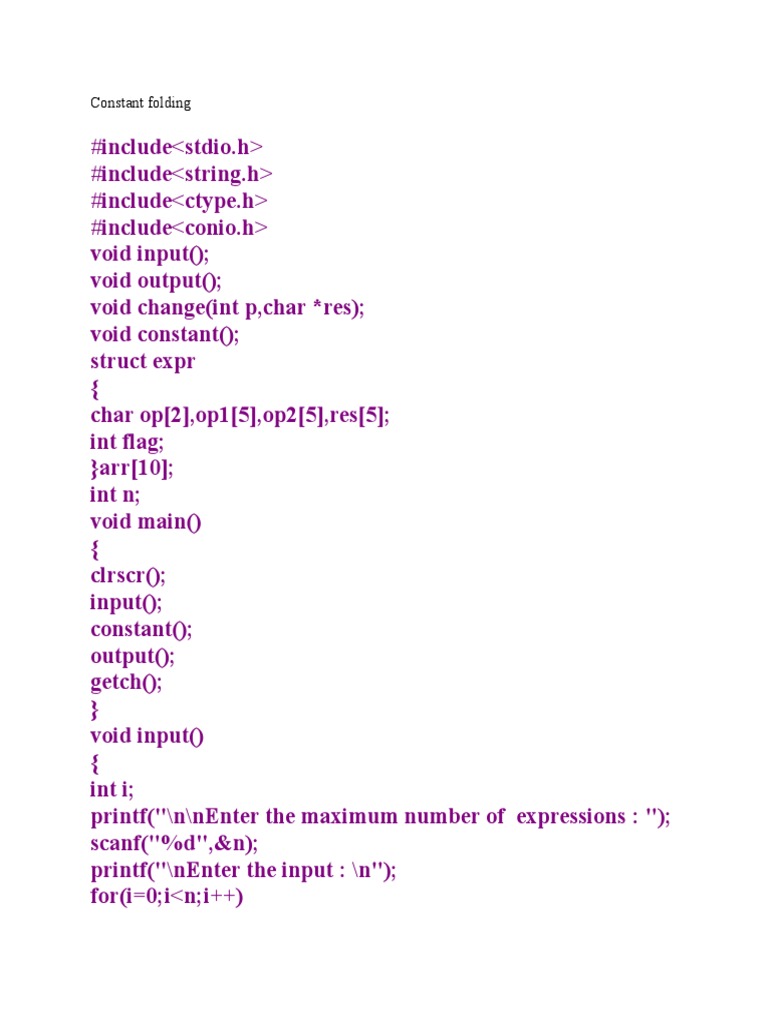 Constant Folding | PDF