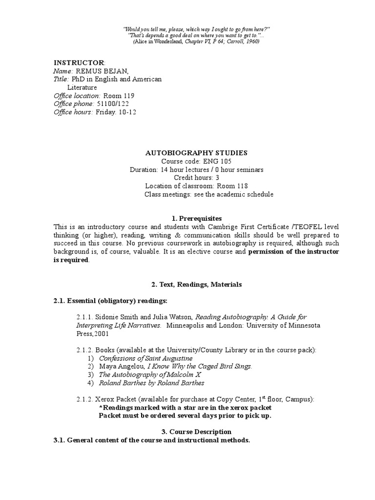 Introduction to Autobiography Studies | PDF | Test (Assessment) | Essays