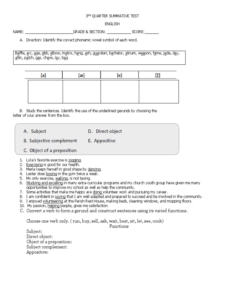 Grade 9 English 3rd Quarter Exam | PDF