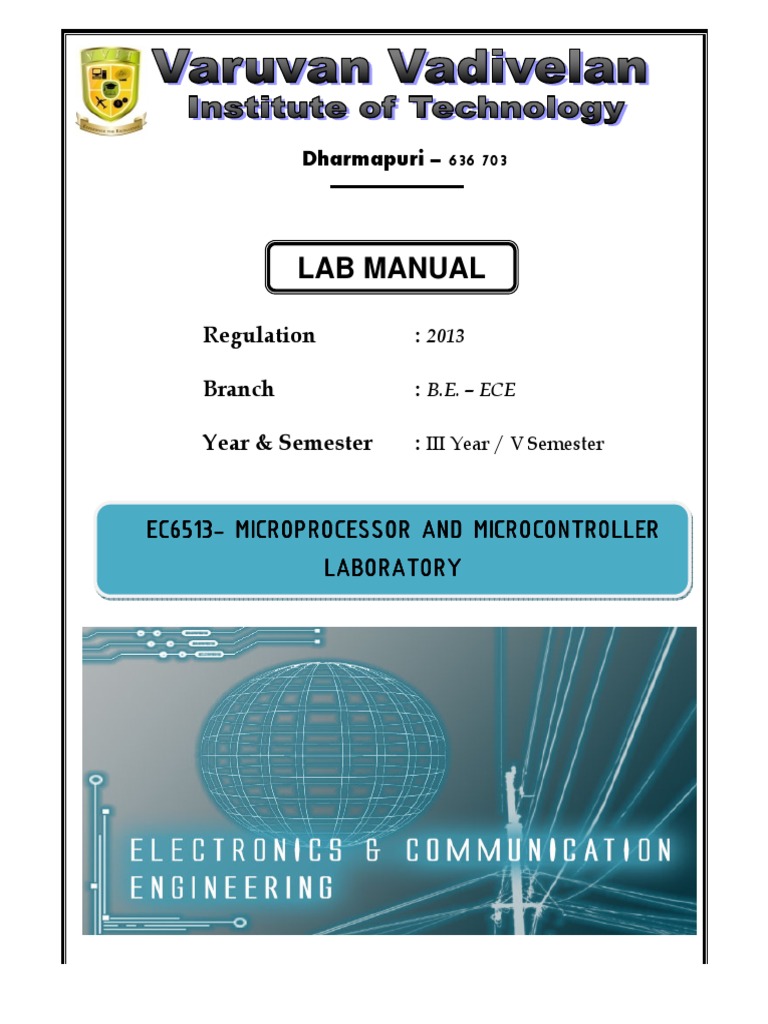 EC6513 Microprocessor Microcontroller Lab 1 2013 Regulation | PDF | Central Processing Unit ...