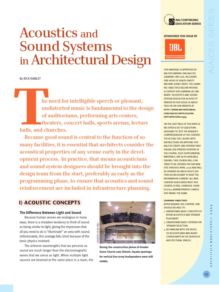 Sound in Architectural Design | PDF