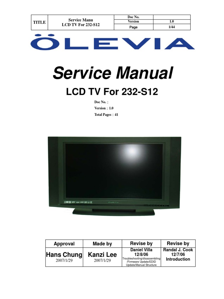 Olevia 232-S12 SM | PDF | Usb Flash Drive | Microsoft Windows