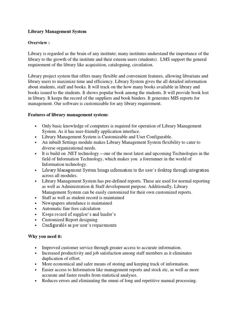 Library Management System Automation Advantages | PDF | Libraries ...