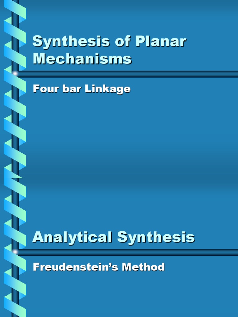 Synthesis of Planar Mechanisms: Four Bar Linkage | PDF | Trigonometric Functions | Mathematical ...