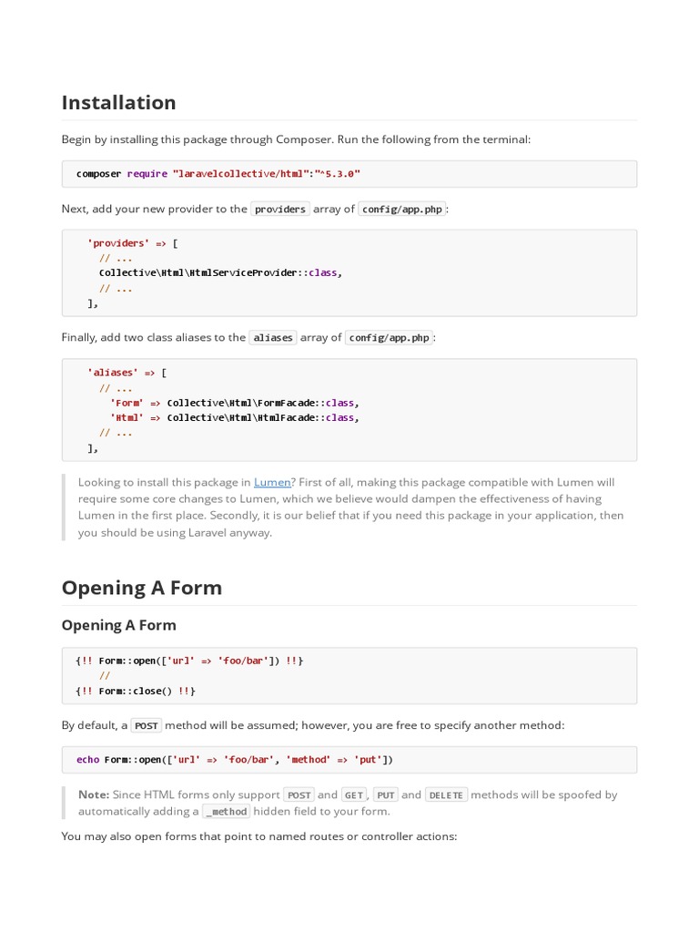 A Comprehensive Guide to Form Generation and Customization using the Laravel Collective HTML and ...