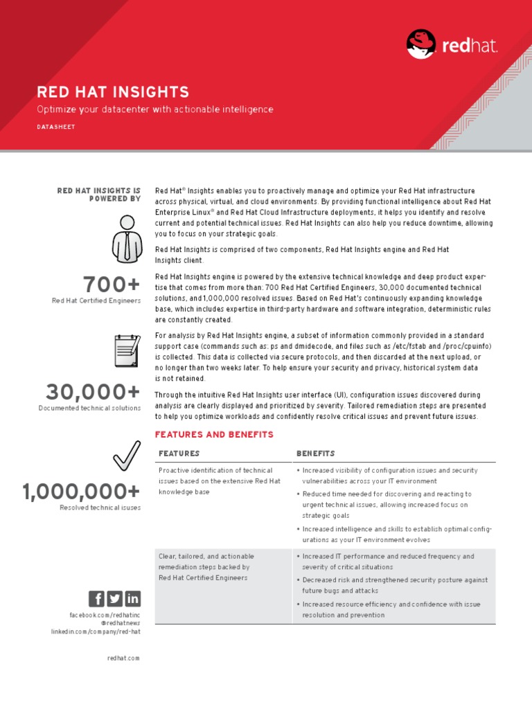 RH Insights Cee Datasheet v3 Inc0322063sw 201511 | PDF | Red Hat | Cloud Computing
