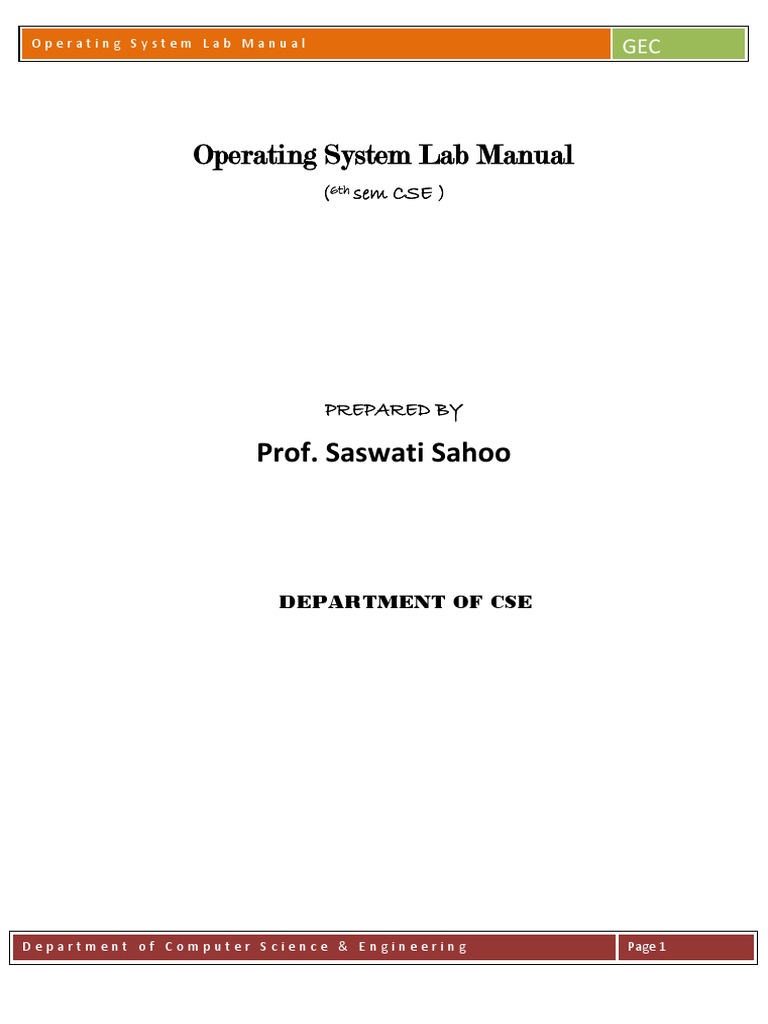 OS Lab Manual | PDF | Control Flow | Linux