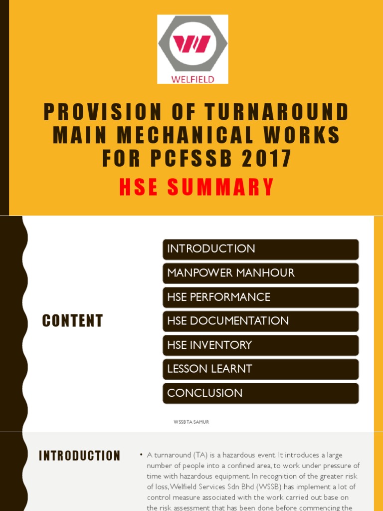 Hse Close Out Report Presentation | Prevention | Safety