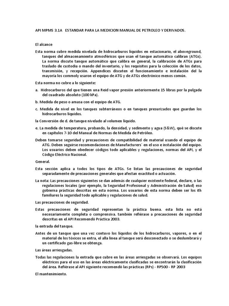 Api MPMS 3-1a | PDF | Tanques | Líquidos