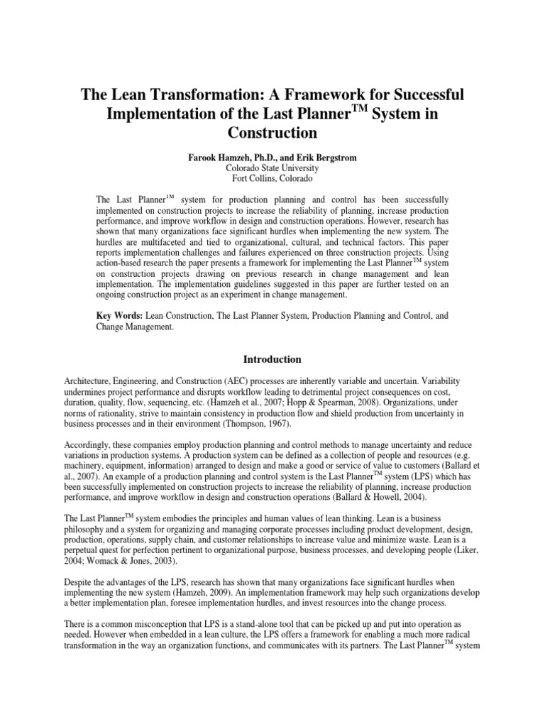 The Lean Transformation PDF | PDF | Lean Manufacturing | Business Process