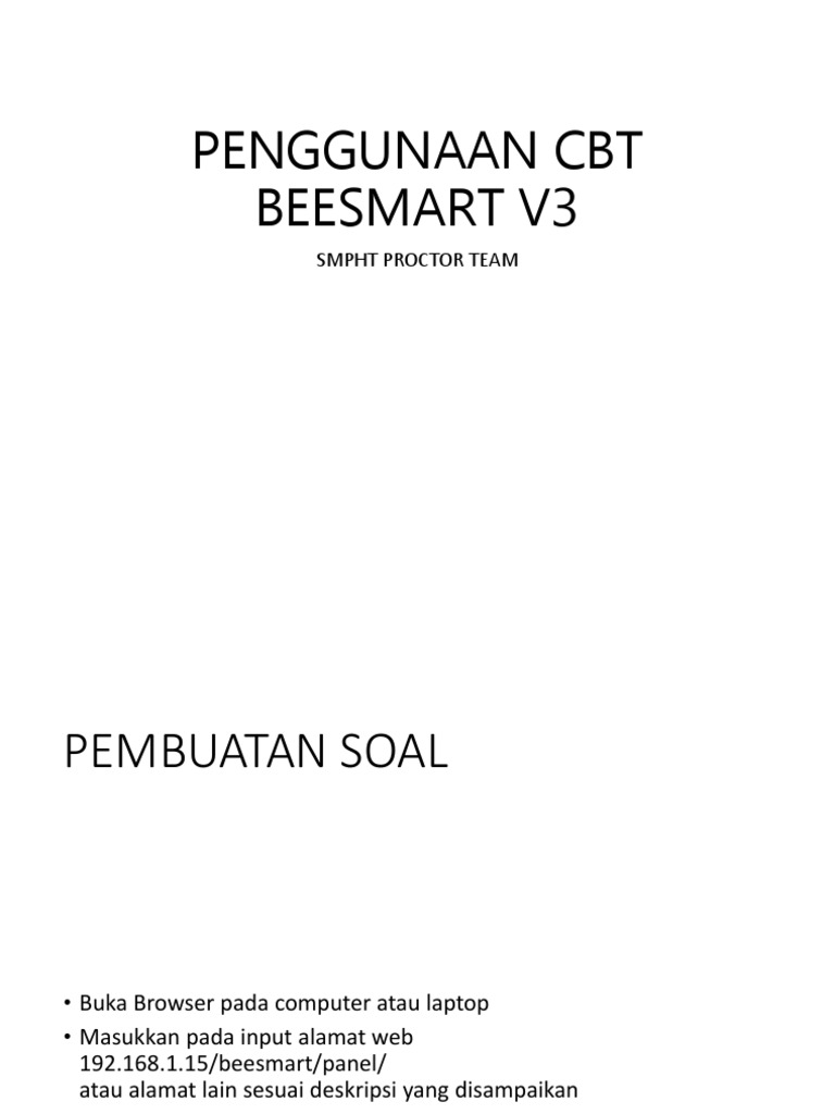 Penggunaan CBT Beesmart V3 | PDF