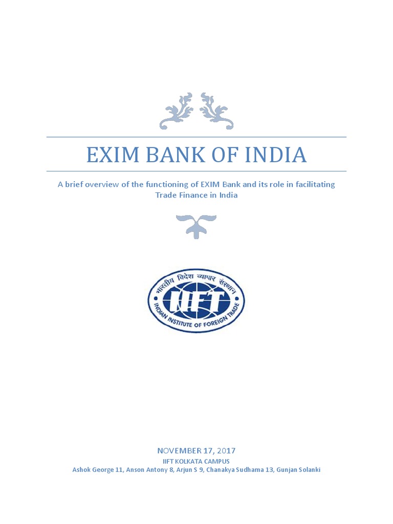 Exim Bank of India: A Brief Overview of The Functioning of EXIM Bank ...