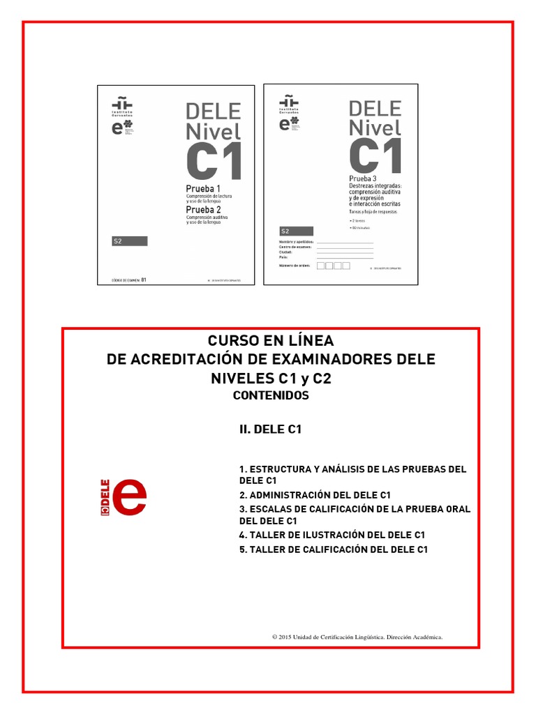 C1 C2 en Línea Contenidos II DELE C1 2016 | PDF | Prueba (evaluación ...