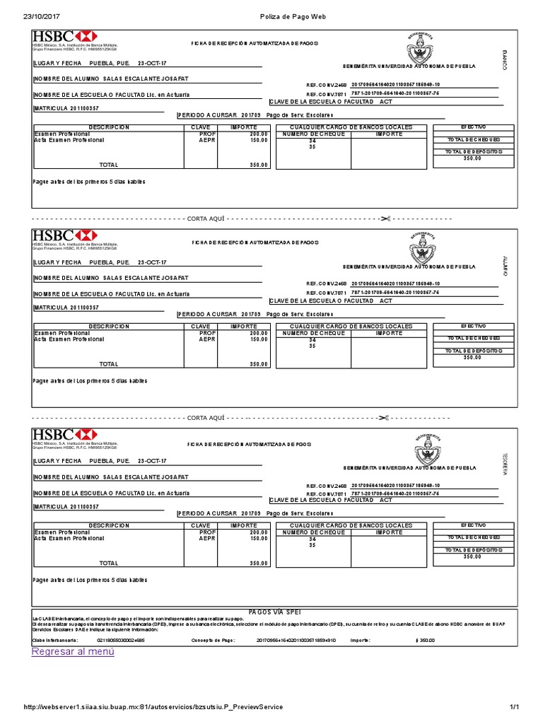 Poliza de Pago Web | Actividades bancarias | Servicios financieros