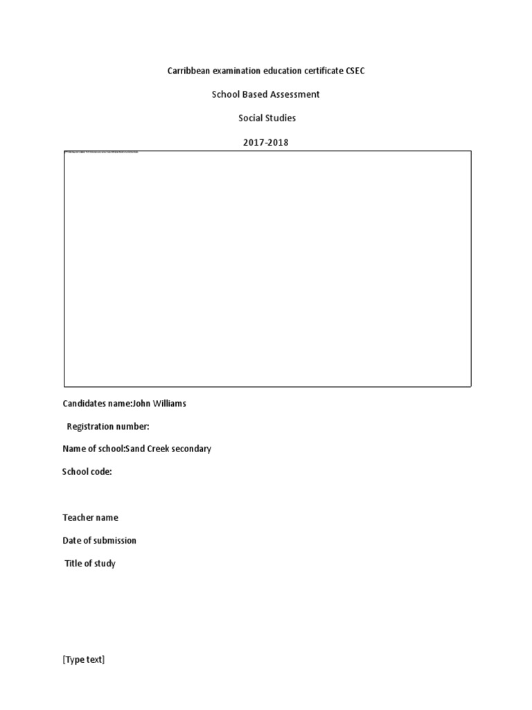 Carribbean Examination Education Certificate CSEC | PDF | Questionnaire ...