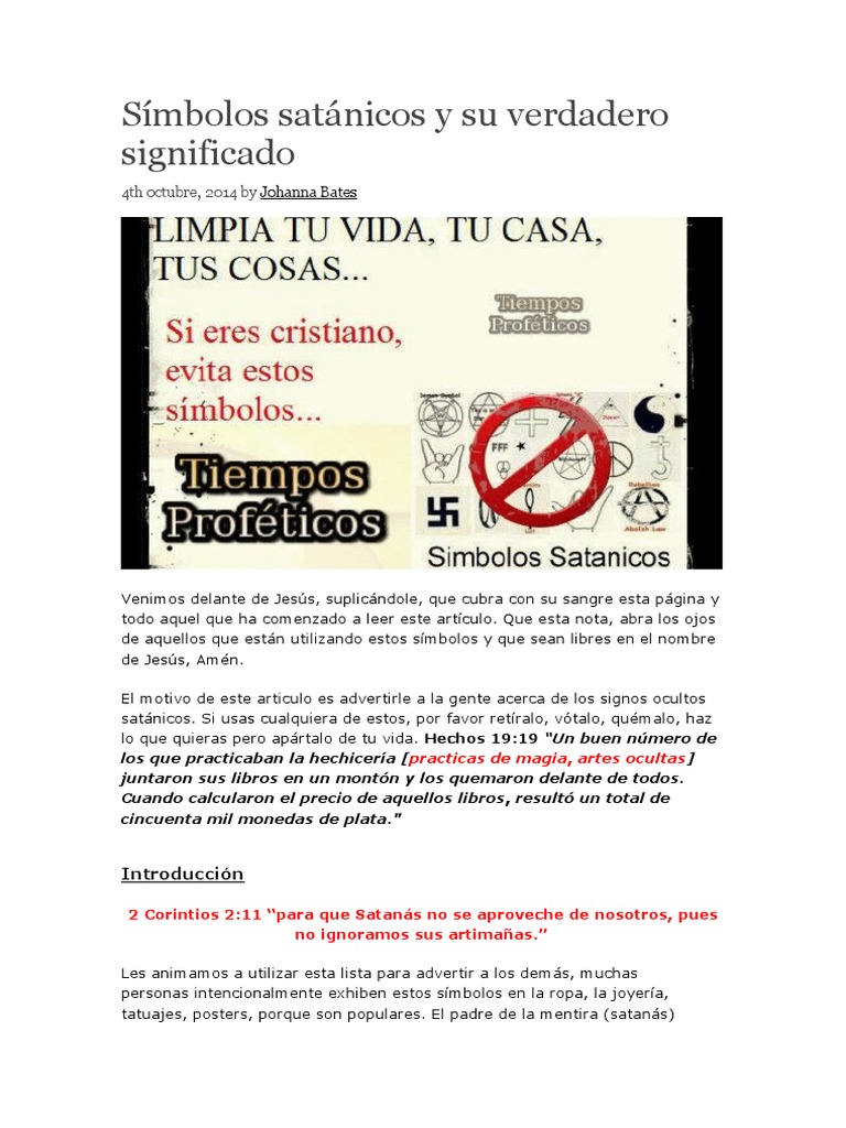 Símbolos Satánicos y Su Verdadero Significado | PDF | satanismo ...