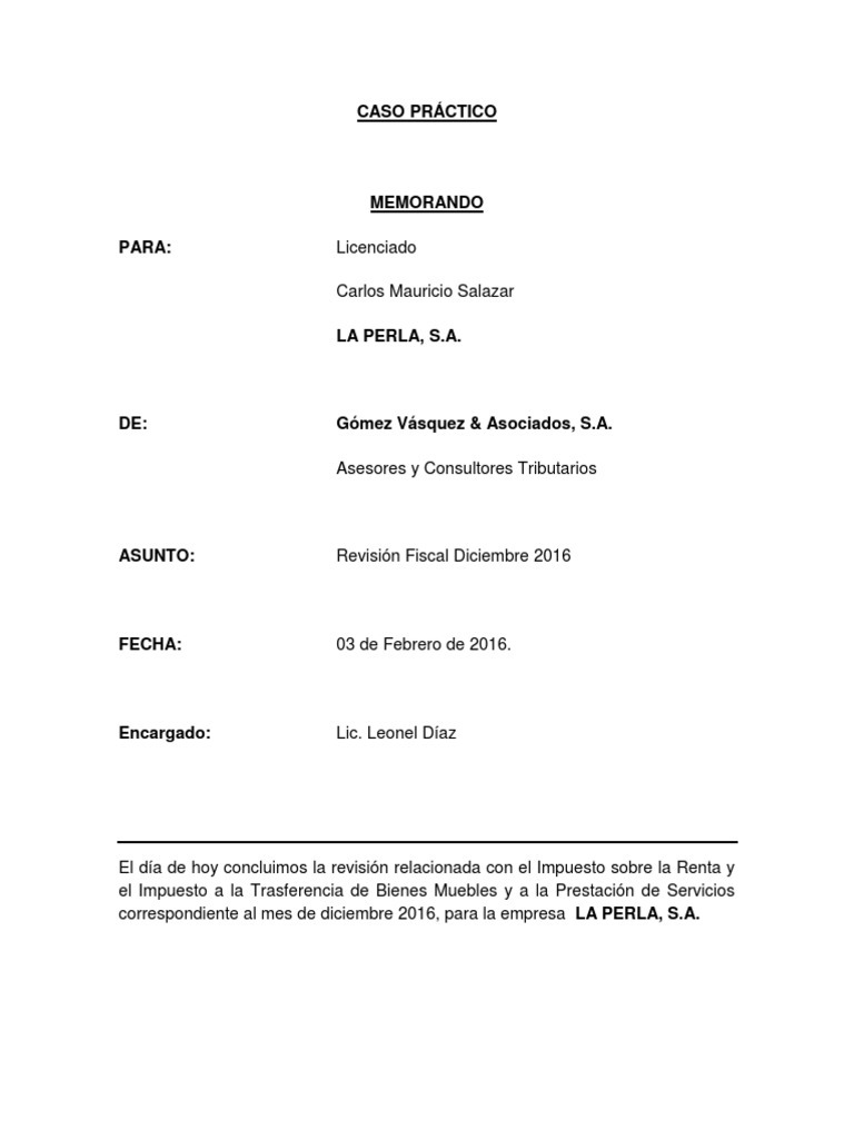 Ejemplo de Memorando | PDF