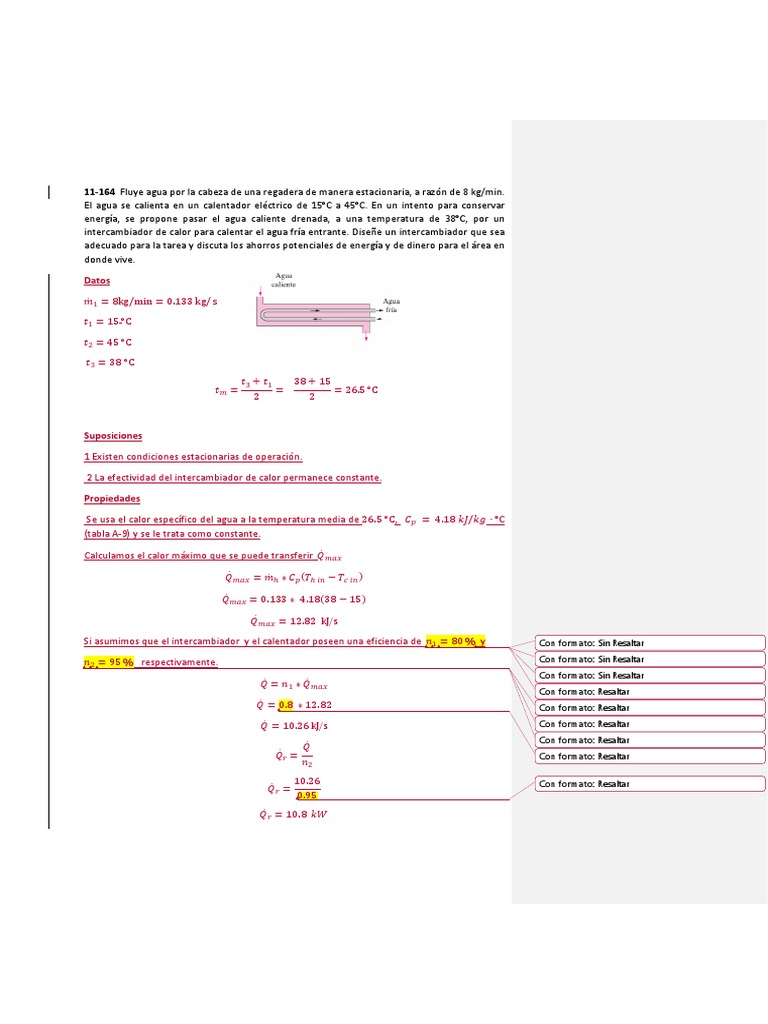 Deber Termicas | PDF | Intercambiador de calor | Calor