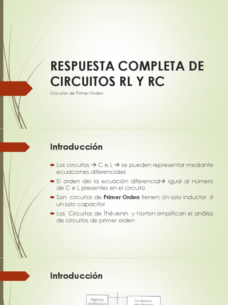 Respuesta Completa de Circuitos RL y RC | PDF | Red eléctrica | Inductor