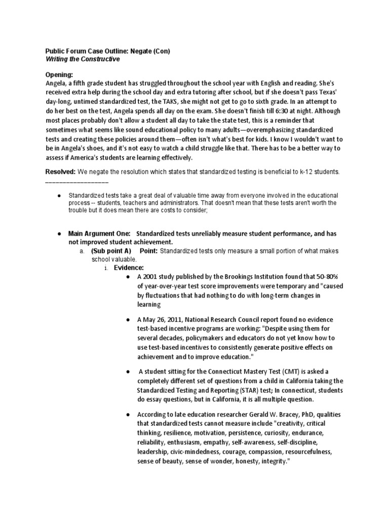 Public Forum Case Outline | PDF | No Child Left Behind Act ...