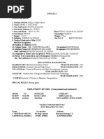 Biodata | PDF | Labour | Employment