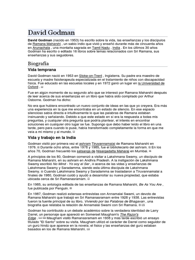 David Godman | PDF | Ramana Maharshi | Science