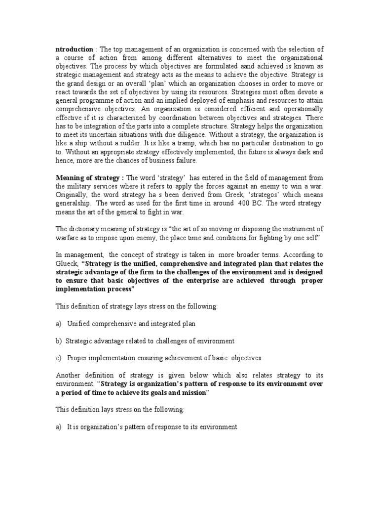 Concept of Strategy | PDF | Strategic Management | Cognition