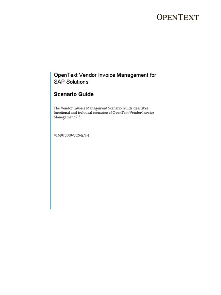 OpenText Vendor Invoice Management For SAP Solutions 7.5 - Scenario ...