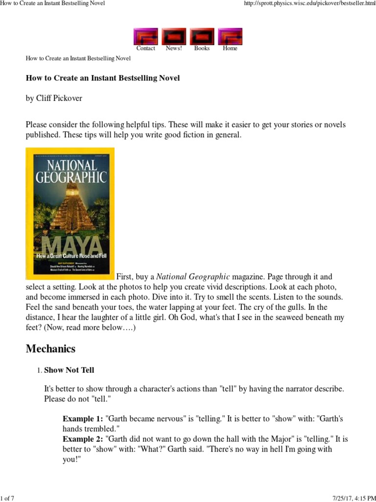 How to Create Vivid Settings, Compelling Characters, and Natural Dialog ...