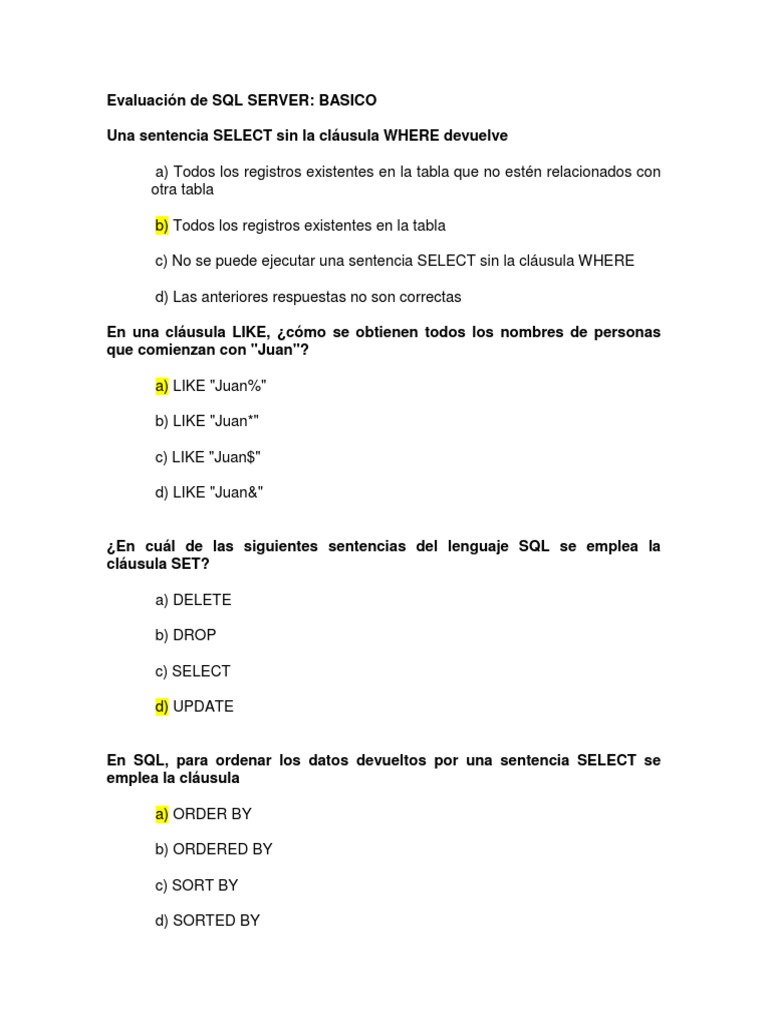 Prueba SQL y Programación Básica | PDF | SQL | Ciencias de la Computación