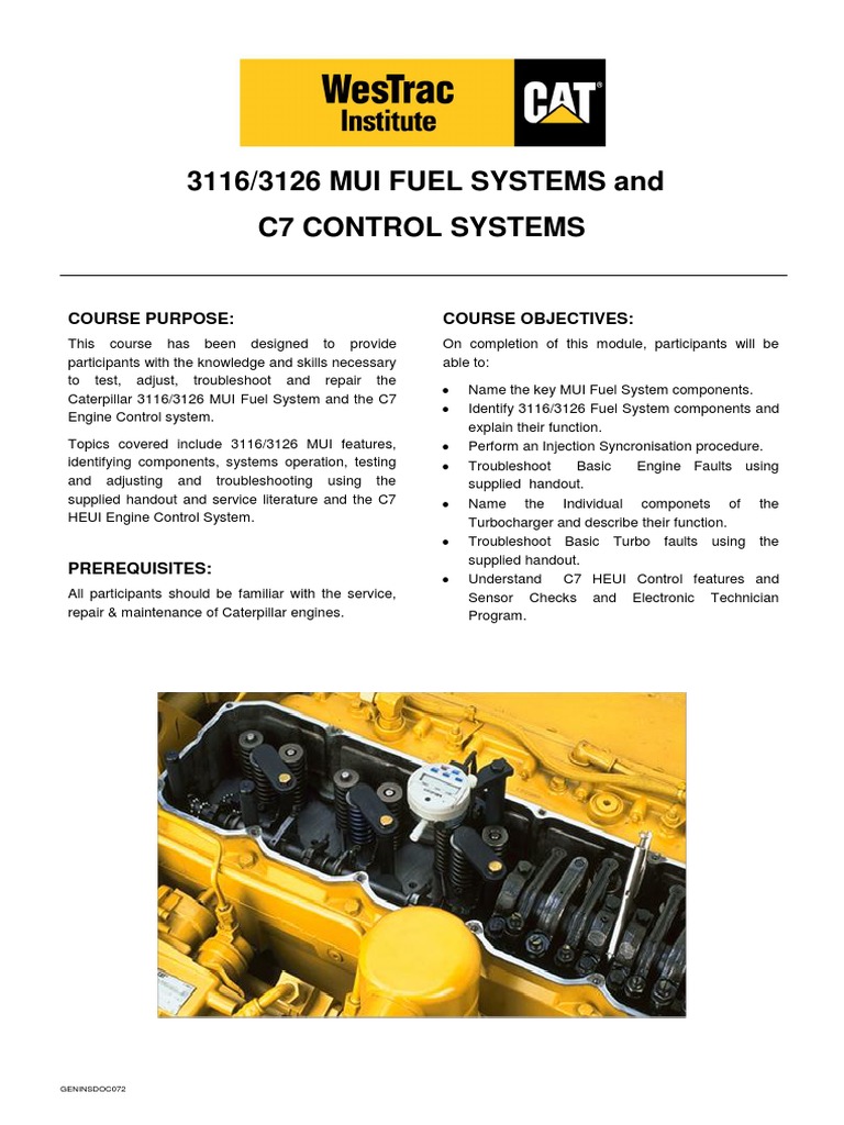 3126 MUI Fuel Systems C7 Control Systems | PDF | Fuel Injection ...