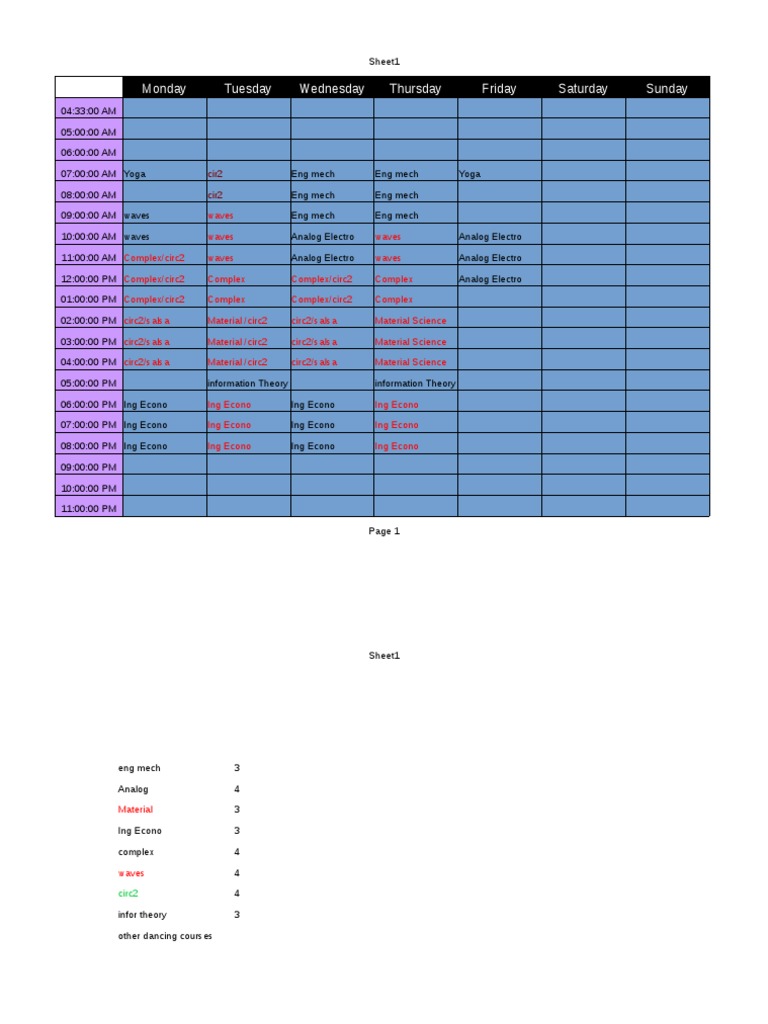 Monday Tuesday Wednesday Thursday Friday Saturday Sunday: Cir2 Cir2 | PDF | Sports