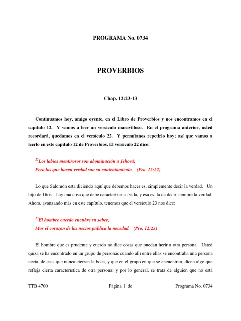Proverbios 12,23-13,25 | PDF | Libro de proverbios | Alma