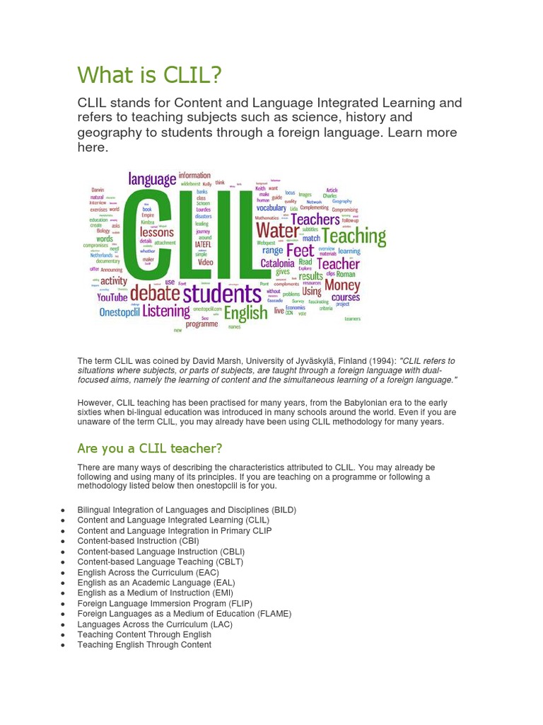 What Is CLIL | PDF