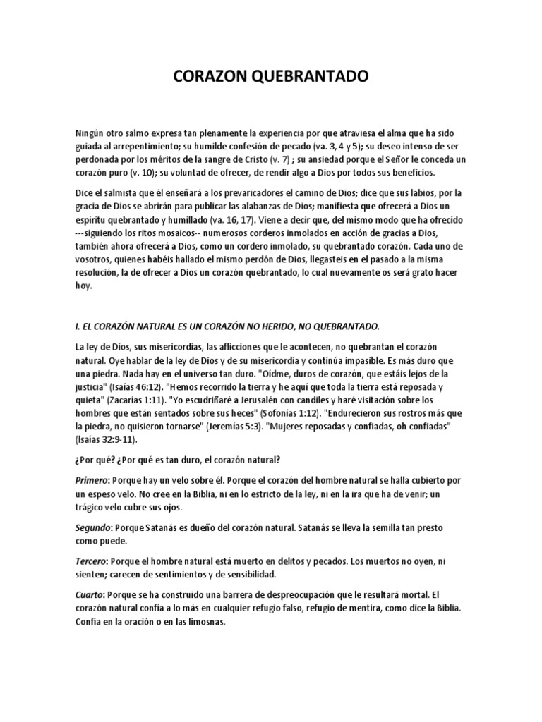 Corazon Quebrantado | PDF | Salmos | Pecado
