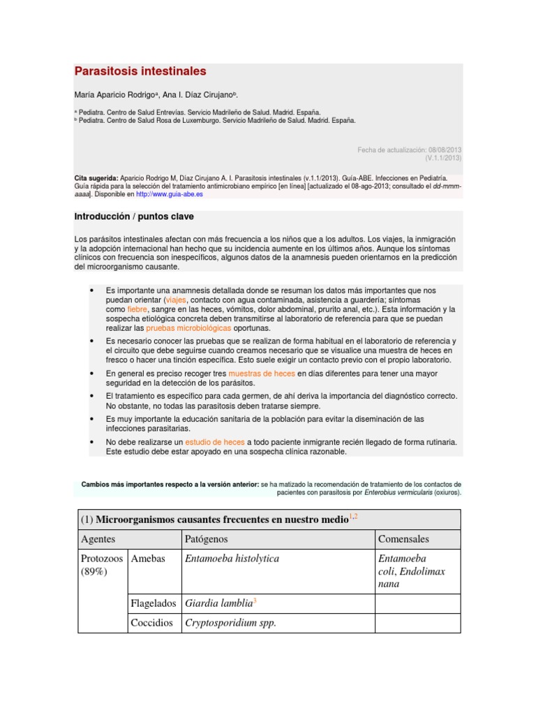 Parasitosis Intestinales Guia Abe Leerla Aprenderla | PDF | Diarrea ... Parasitosis Intestinales Guia Abe Leerla Aprenderla | PDF | Diarrea ...