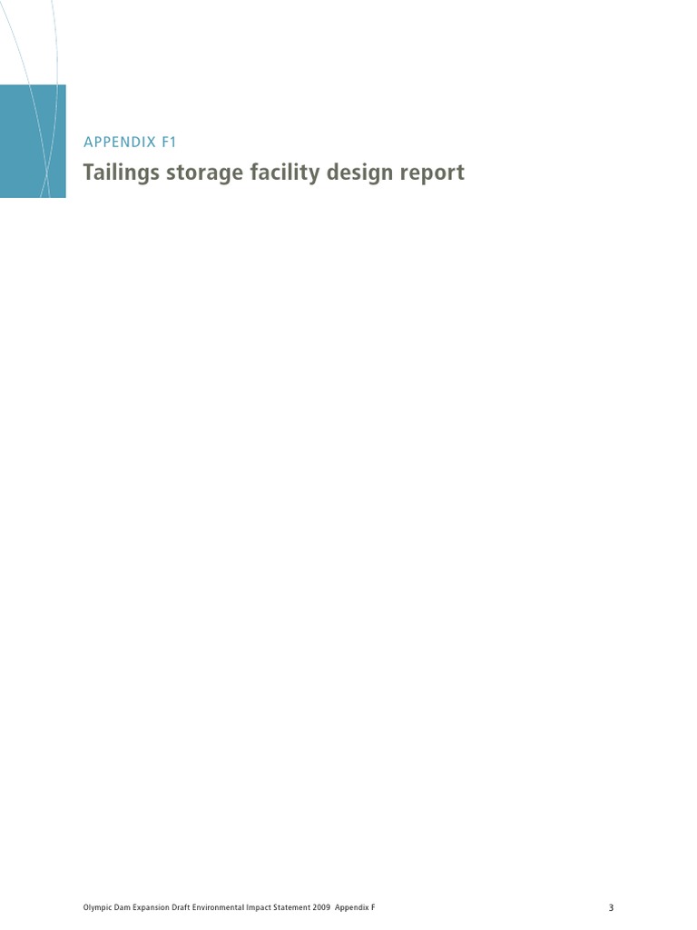 TSF Design Report | PDF | Groundwater | Dam