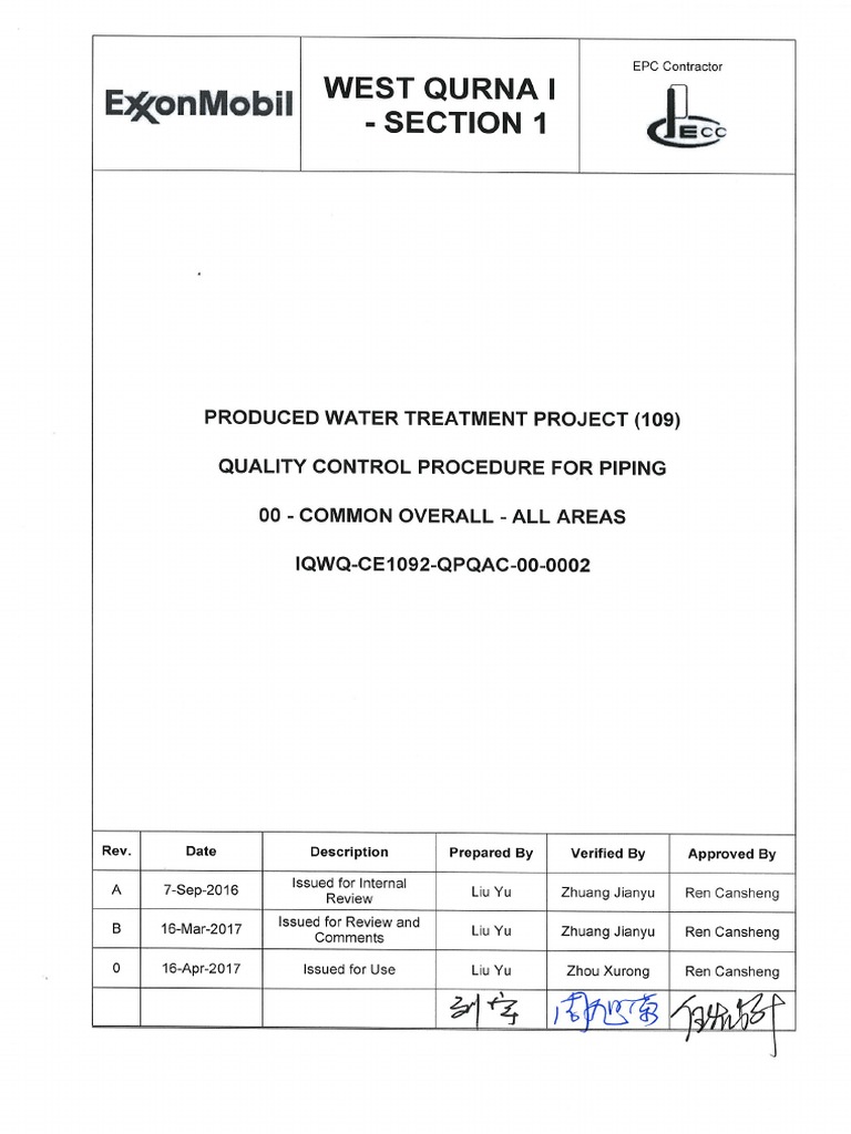 Piping Quality Control Procedure Guide | PDF | Nondestructive Testing ...